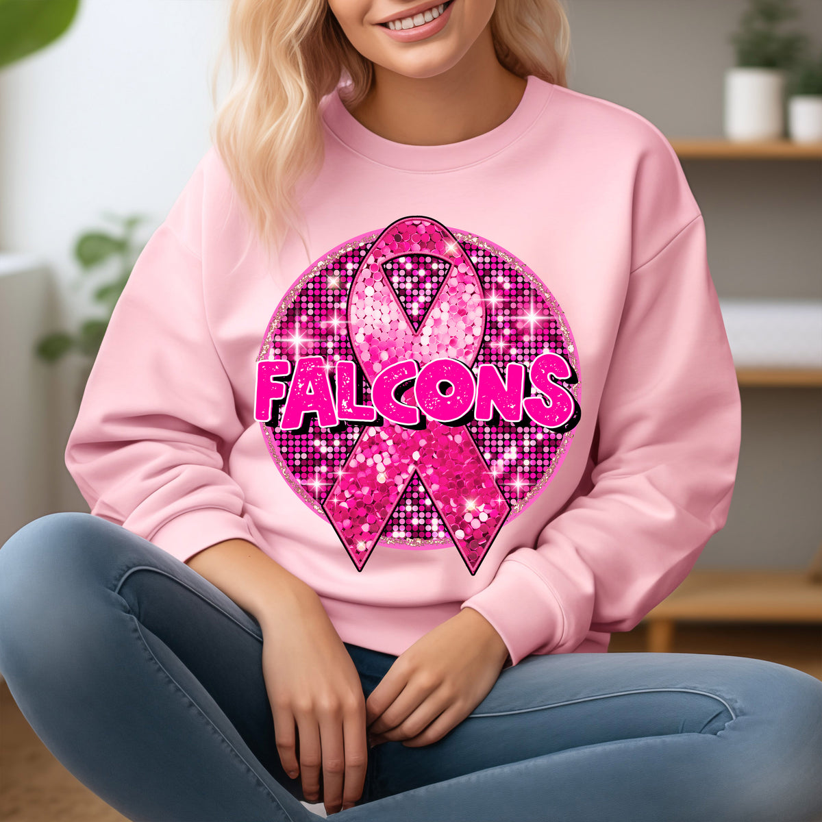 Falcons Neon Pink sequin circle – HGdesigns.shop