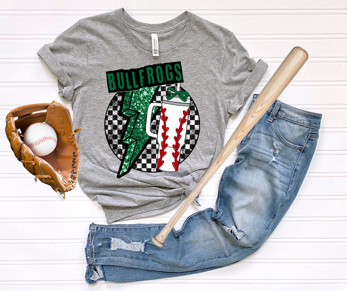 Bullfrogs baseball/softball checker tumbler DTF Transfers – HGdesigns.shop